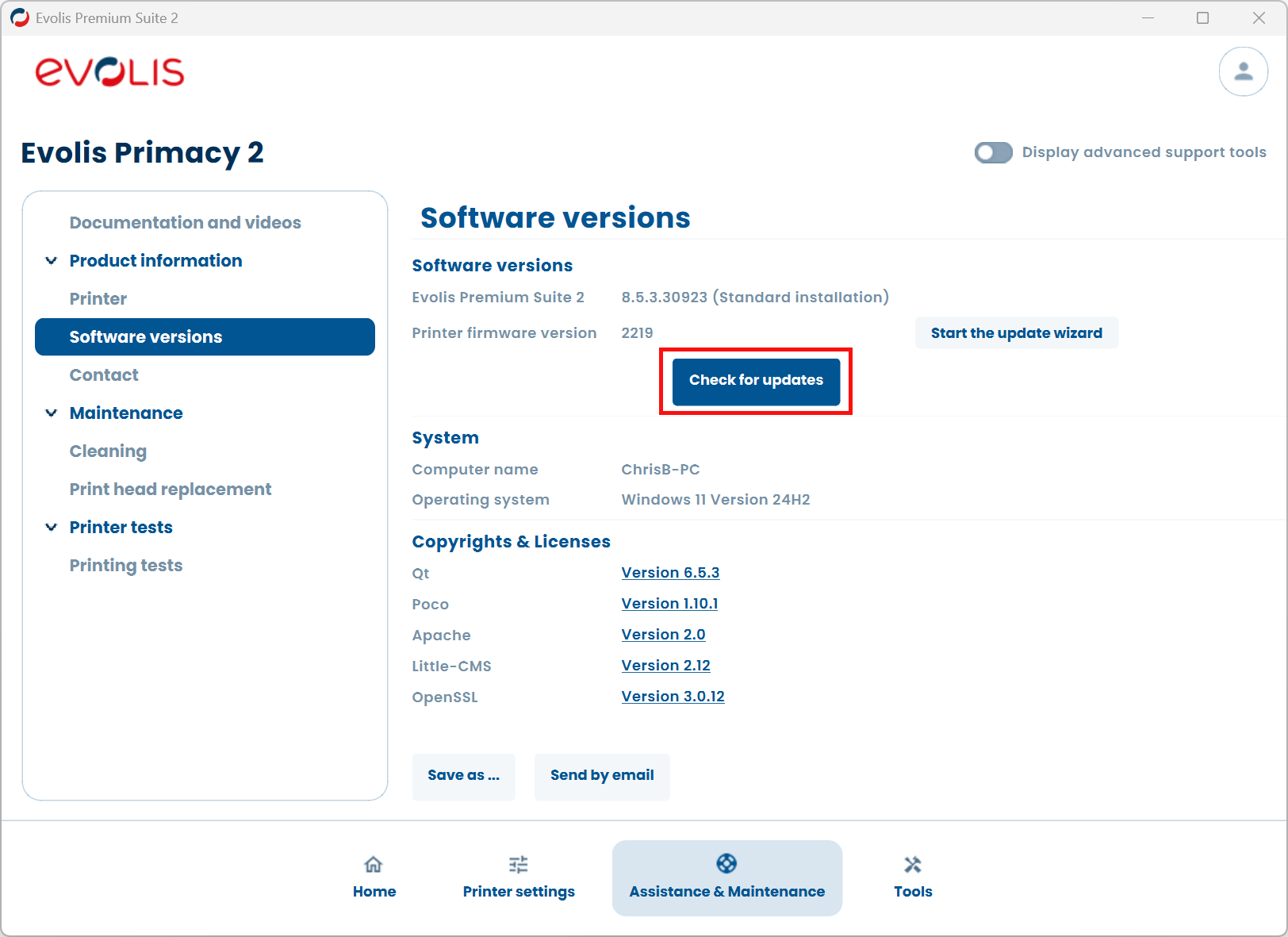 How do you update drivers on the Evolis Primacy 2 ID Badging printer?